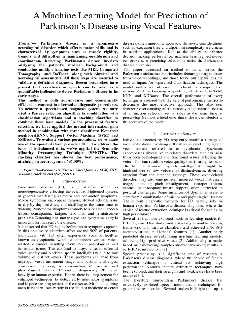 final IEEE parkinson (2) | PDF | Support Vector Machine | Statistical Classification