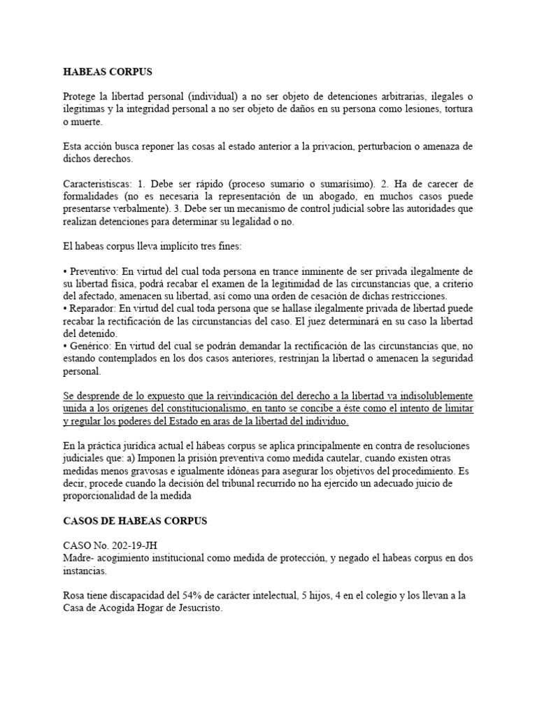 Habeas Corpus | PDF | Habeas corpus | Prisión
