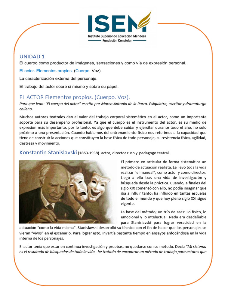 UNIDAD 1 Tema 1 | PDF | Actor | Teatro