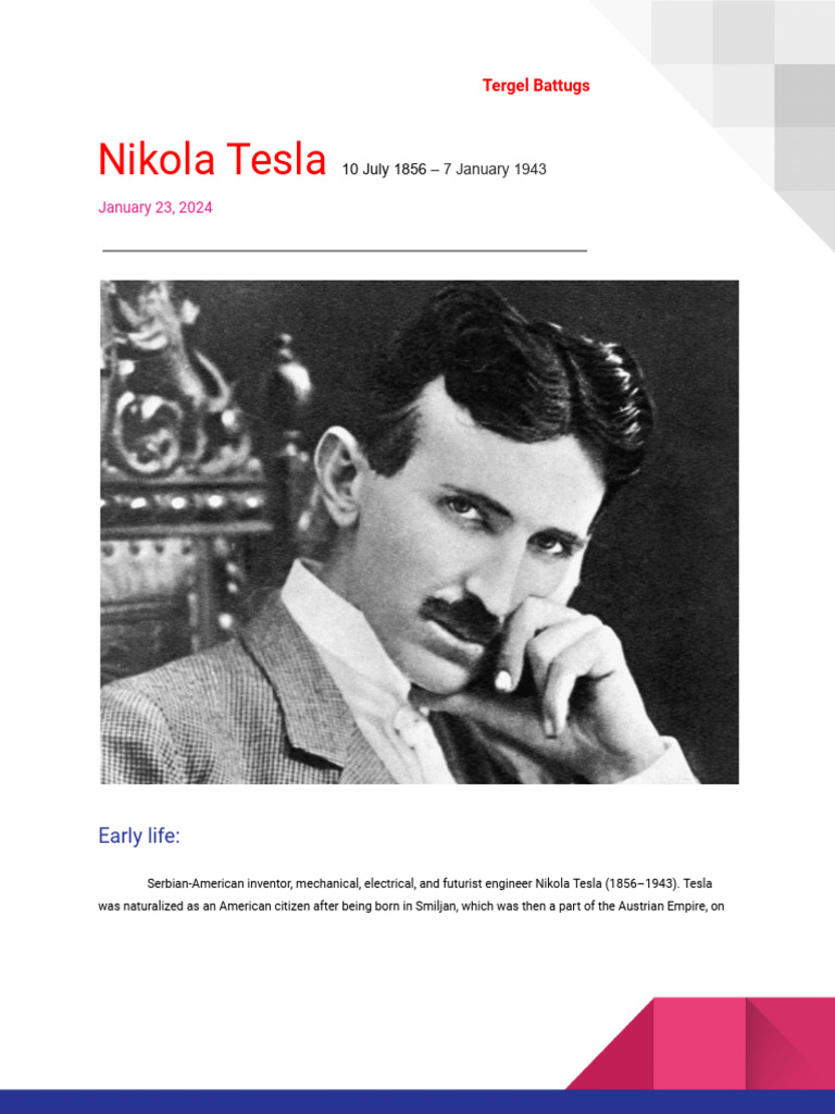 Nikola Tesla Biography | PDF | Nikola Tesla | Alternating Current