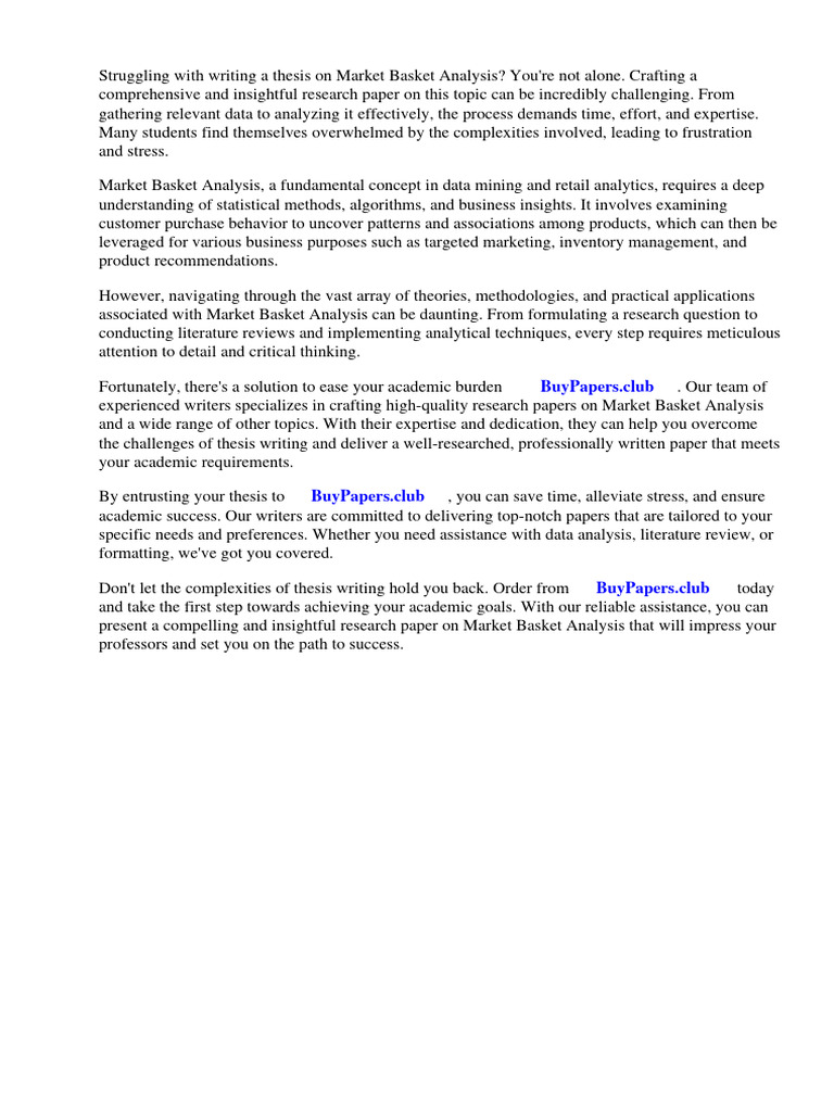 Market Basket Analysis Research Paper Pdf Business