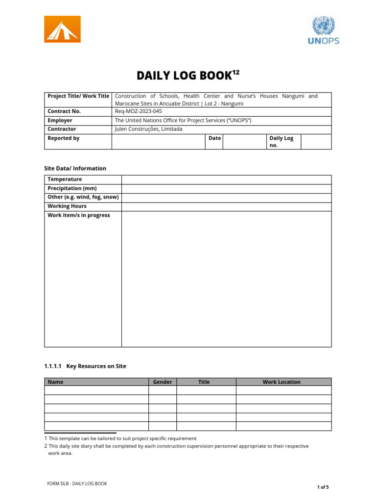 FORM DLB - Daily Log Book | PDF