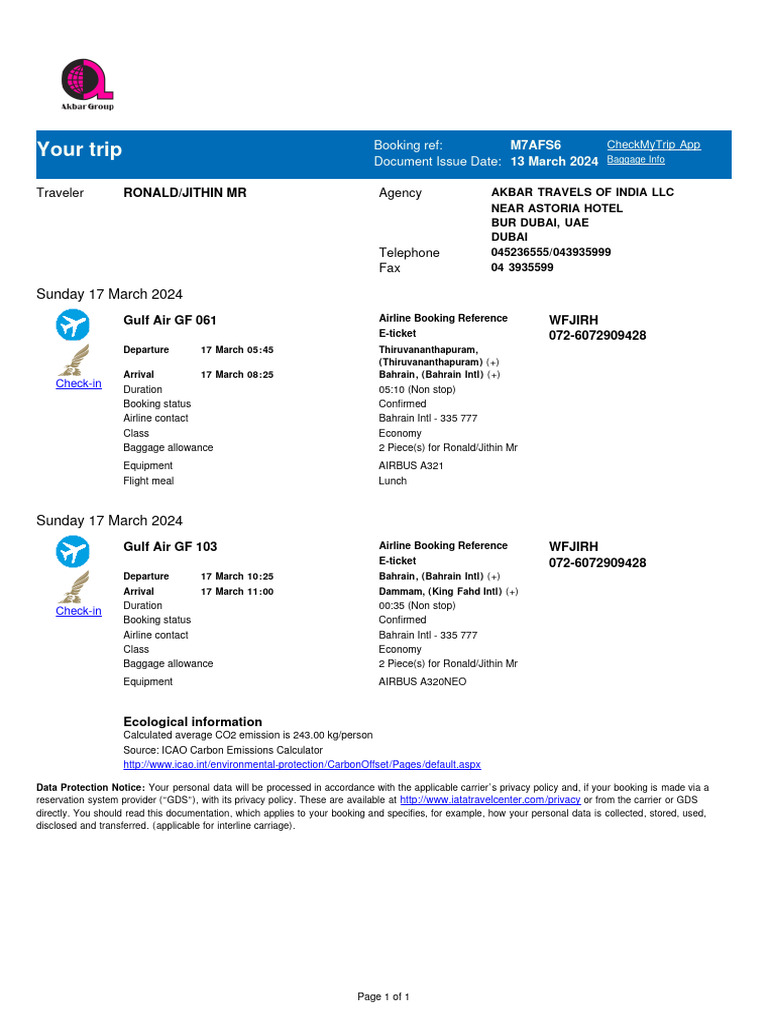 Itinerary | PDF | Airlines | Civil Aviation