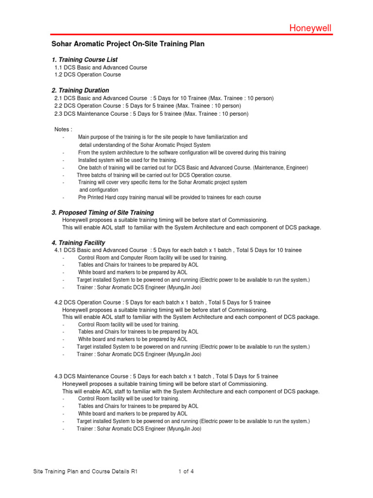 Site Training Plan and Course Details R1 | PDF | Command Line Interface | Computer Hardware