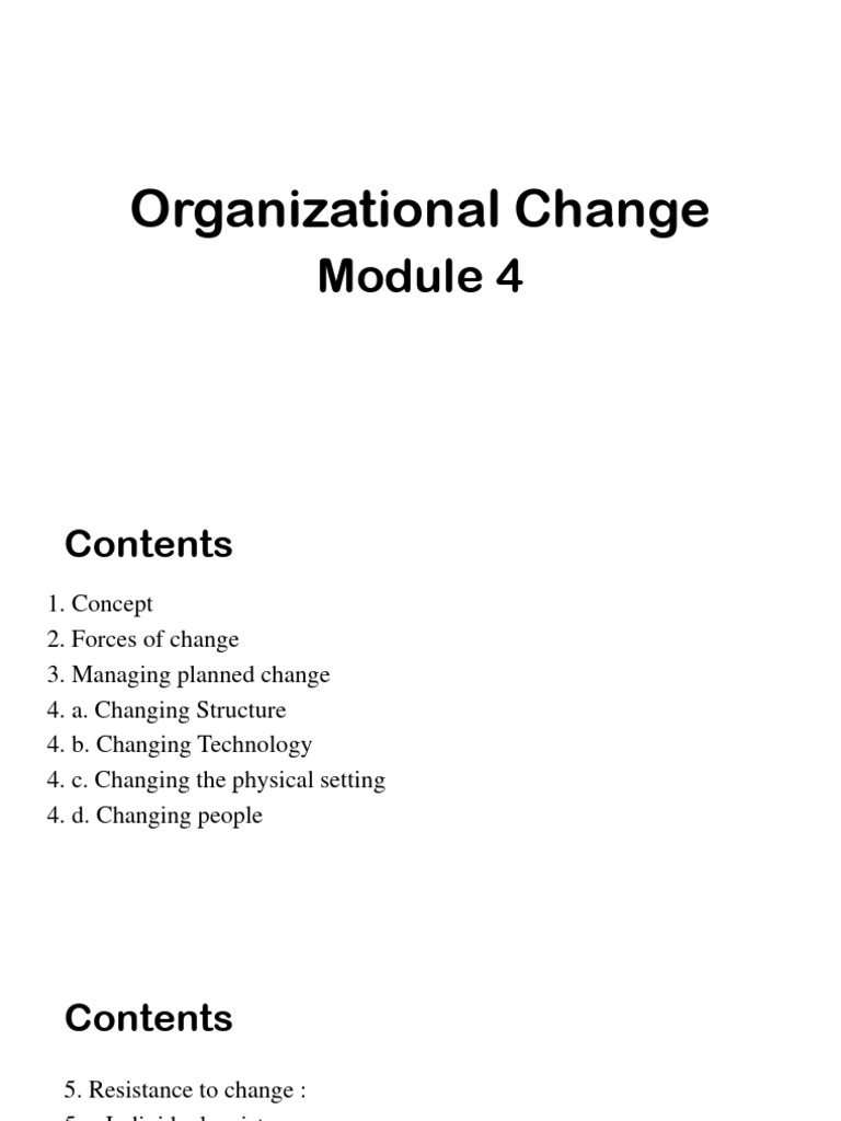 Module 4 - Managing Organizational Change and Development | PDF ...