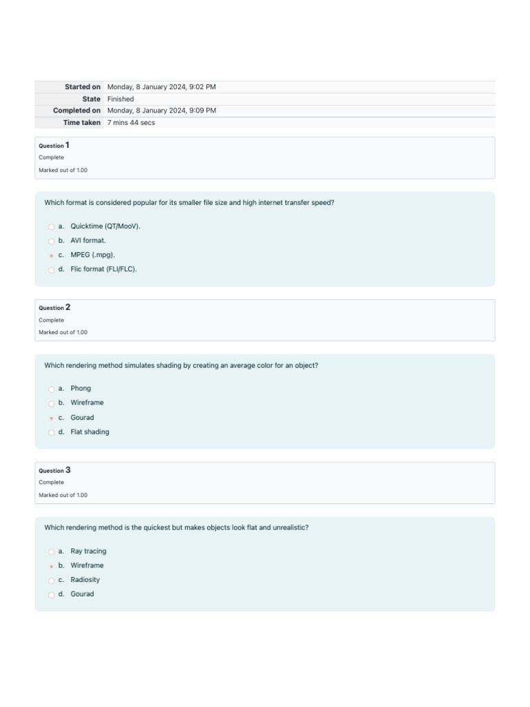 Finals Long Quiz - Attempt Review - eskUelA | PDF | Rendering (Computer ...