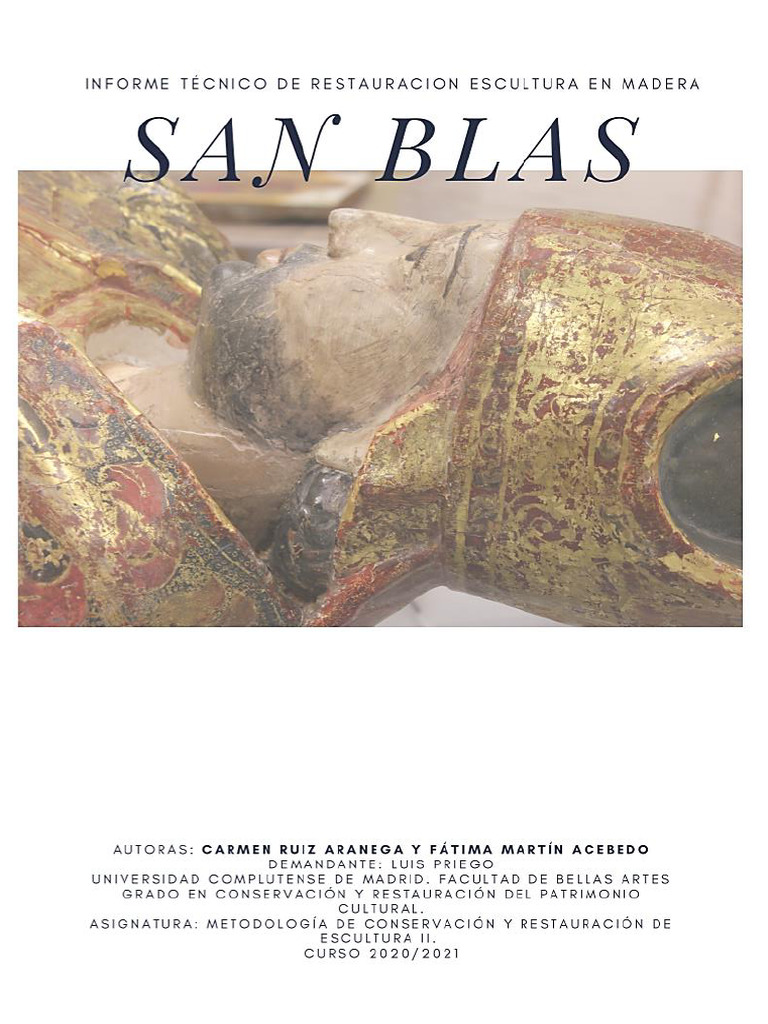 Carmen Ruiz y Fátima Martín_Informe Técnico San Blas | PDF | Escultura