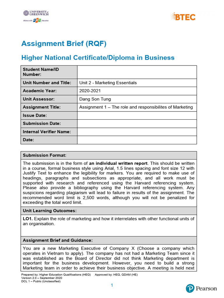 Unit 2 - 486 - Marketing Essentials - Assignment 1 | PDF | Marketing | Business