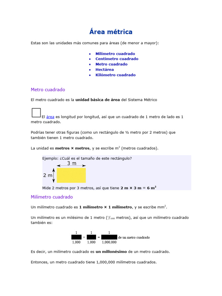 Unidad de Area 3 | PDF | Sistema Internacional de Unidades | Unidades ...