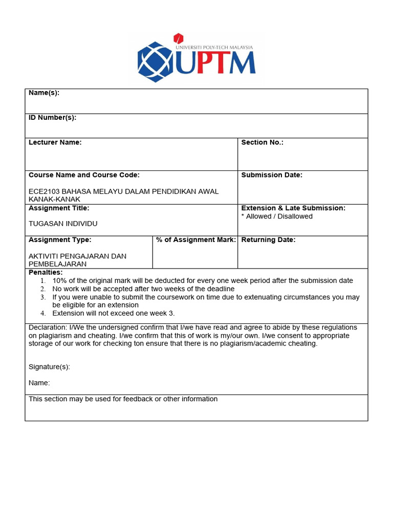 Cover Page Assignment | PDF