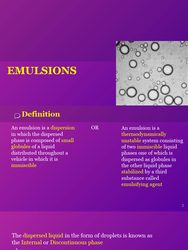 Emulsion | PDF | Emulsion | Surfactant