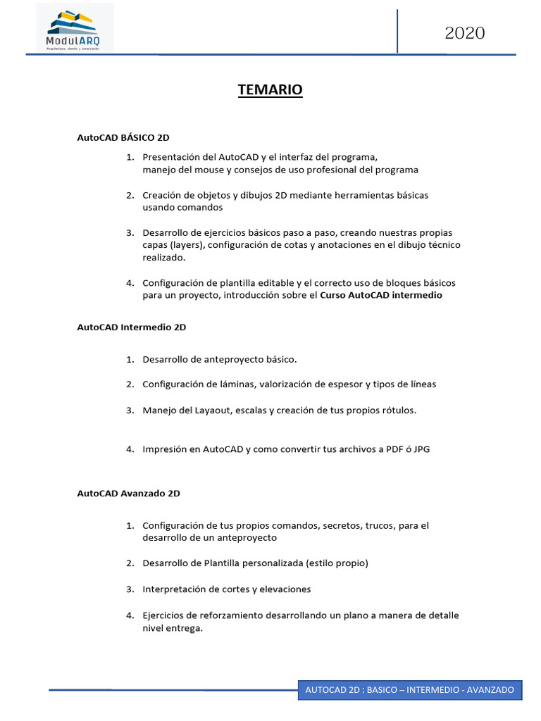 TEMARIO-AUTOCAD-1 | PDF