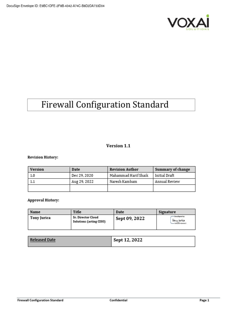 Firewall Configuration Standard Guide | PDF | Firewall (Computing ...