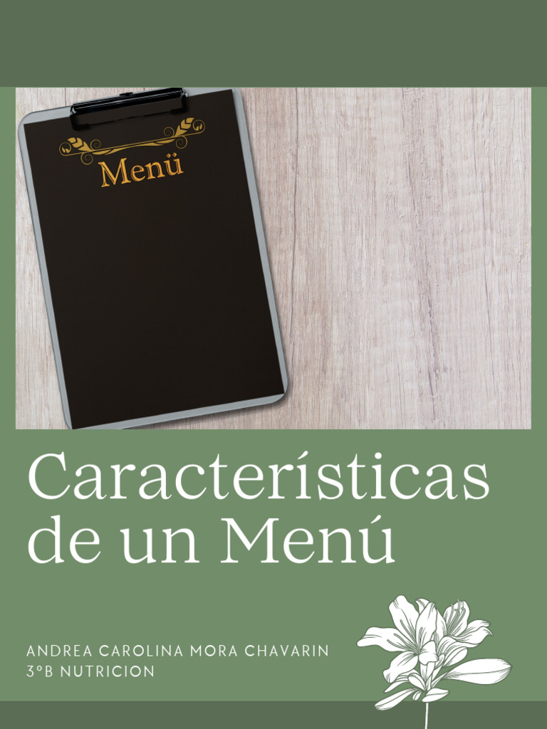 Características Clave de un Menú Efectivo | PDF | Alimentos | Nutrición