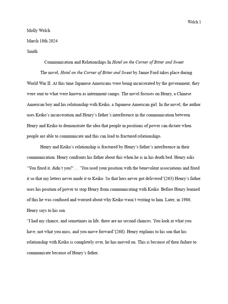 Molly Welch-Malkasian - Essay - Hotel On The Corner of Bitter and Sweet ...