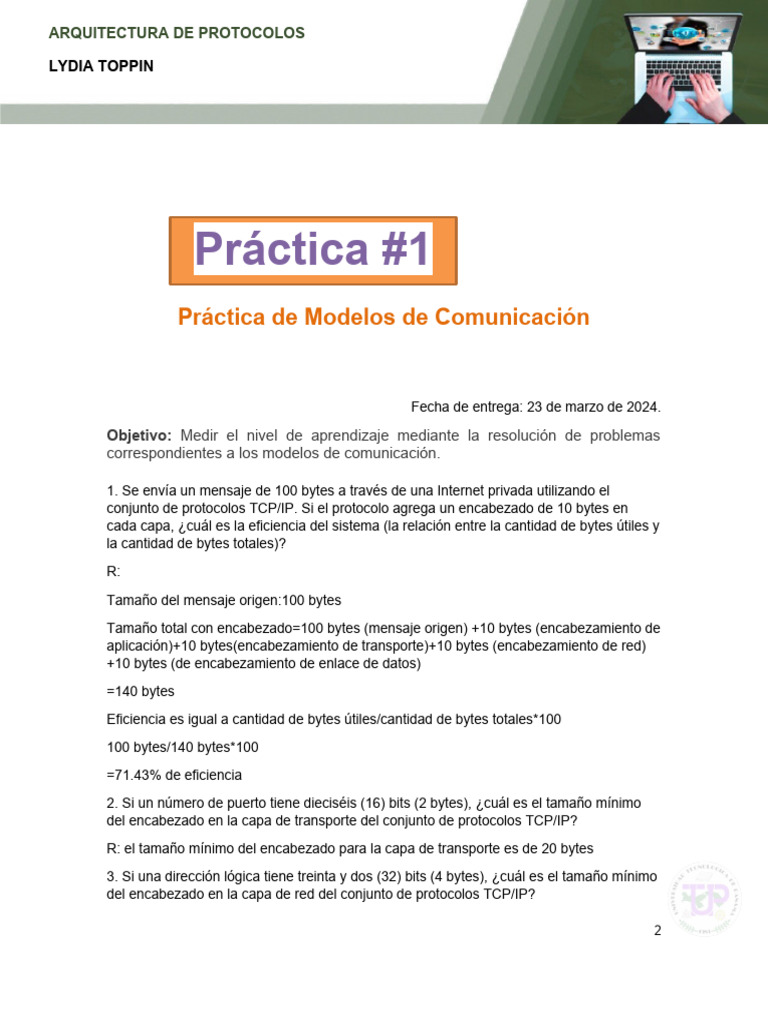 Practica #1 Modelos de Comunicación (3) | PDF | Protocolos de internet | Modelo osi