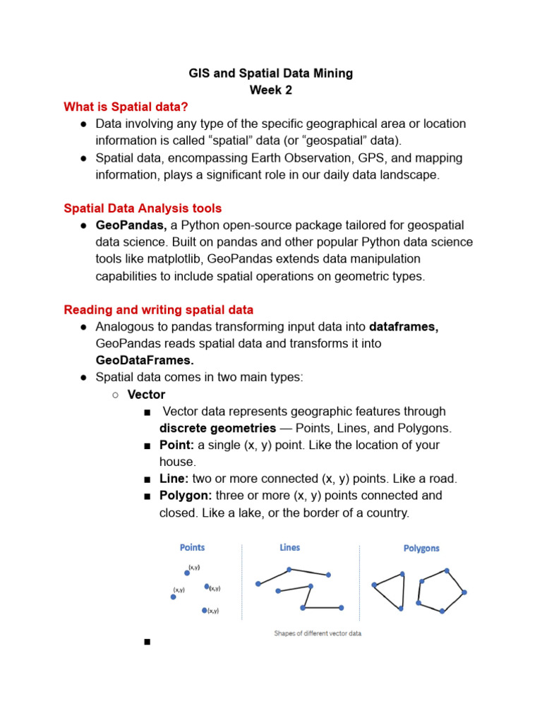 GIS and Spatial Data Mining - Week 2 | PDF | Geographic Information System | Spatial Analysis