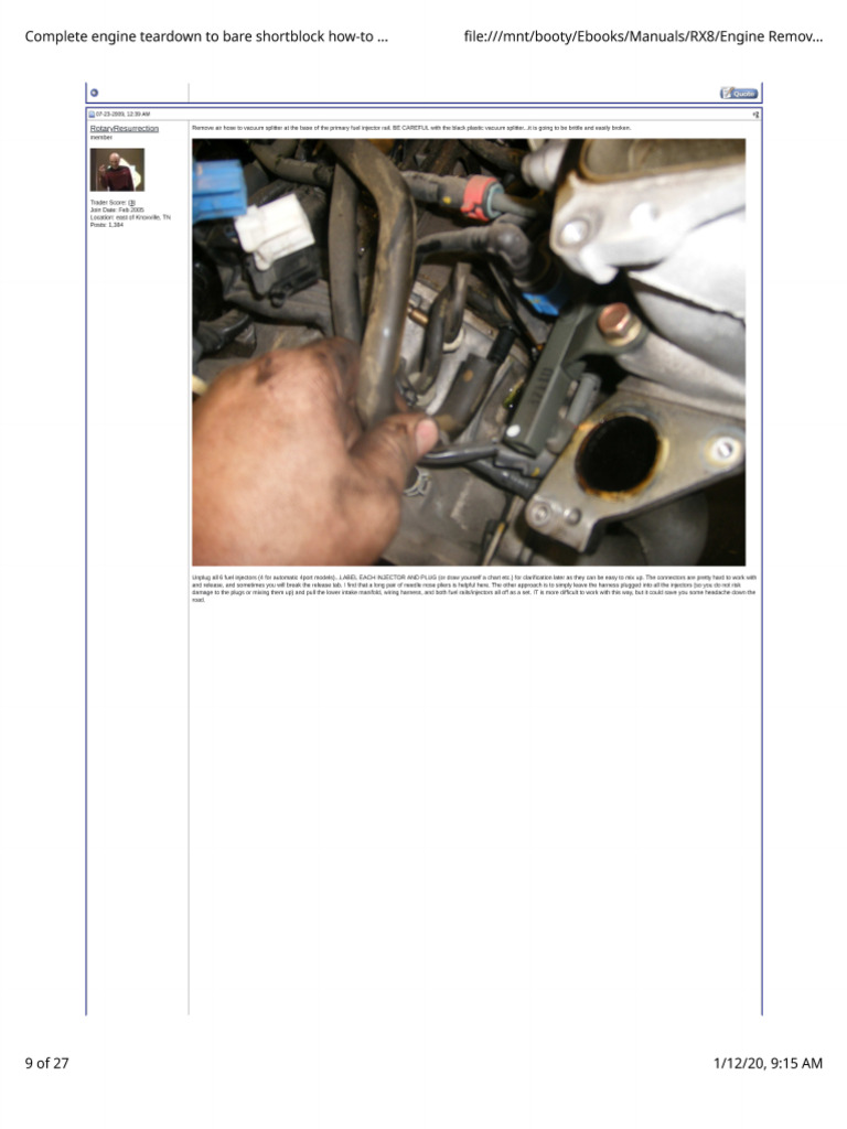 RR Engine Teardown RX8Club Pages 9-17 | PDF