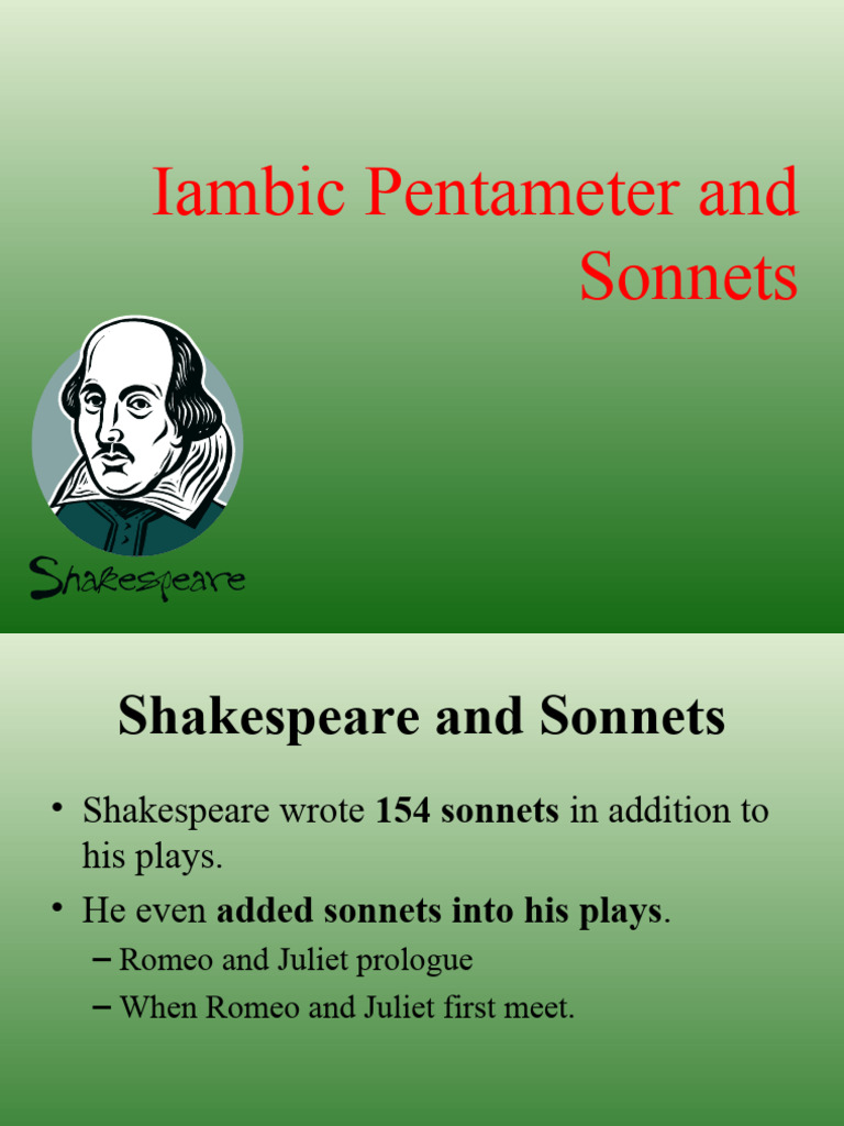 Iambic Pentameter and Sonnets | PDF | Narrative Forms | Stanzaic Form