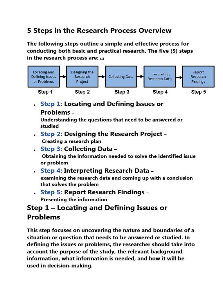 Research Process: 5 Essential Steps | PDF | Evaluation Methods ...