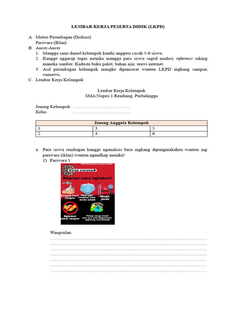 Lembar Kerja Peserta Didik | PDF
