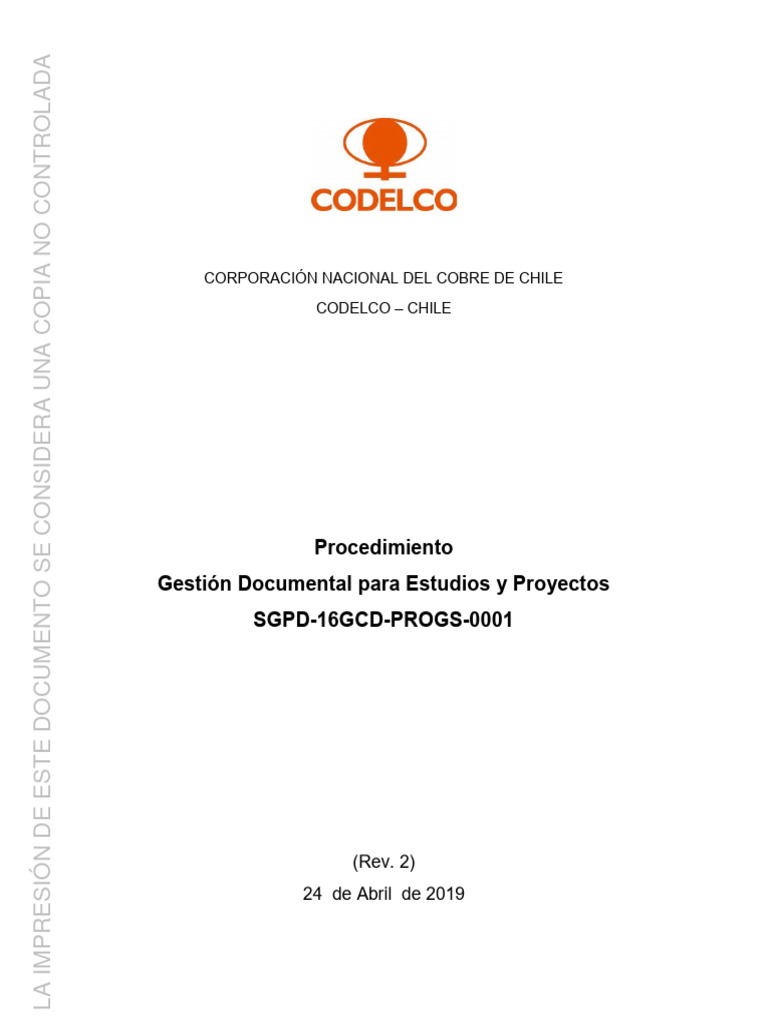 Gestión Documental en Proyectos CODELCO | PDF | Gestión de registros