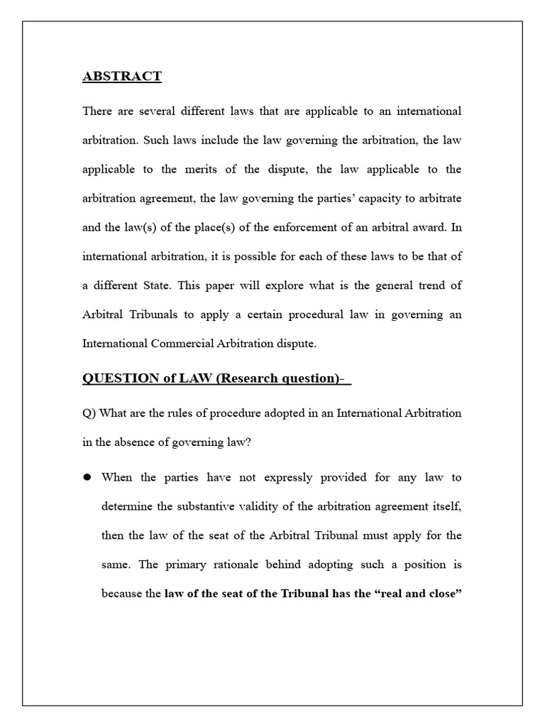 Procedures in International Commercial Arbitration | PDF | Arbitration ...