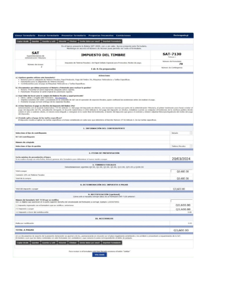 Formulario Sat | PDF