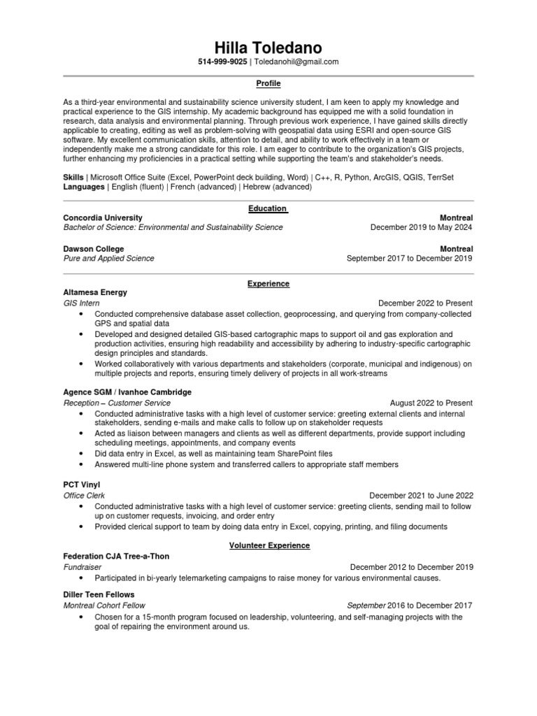 toledano hilla cv 2024 | PDF | Geographic Information System ...