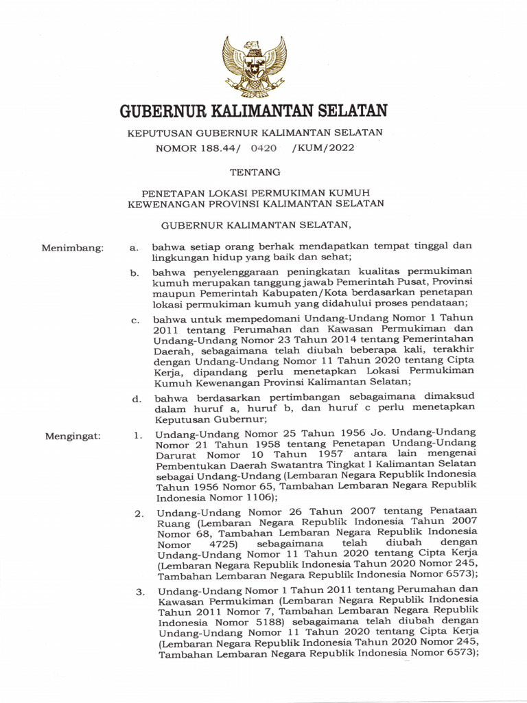 SK Kumuh Prov Kalsel 2022 | PDF