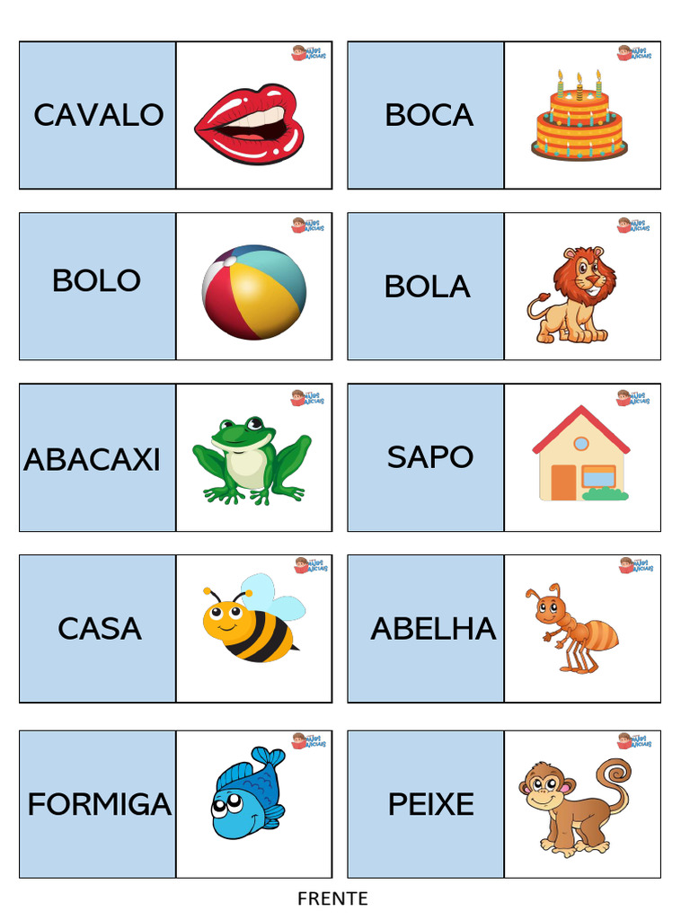 Dominó Com Palavras e Imagens 28-01-2024 | PDF