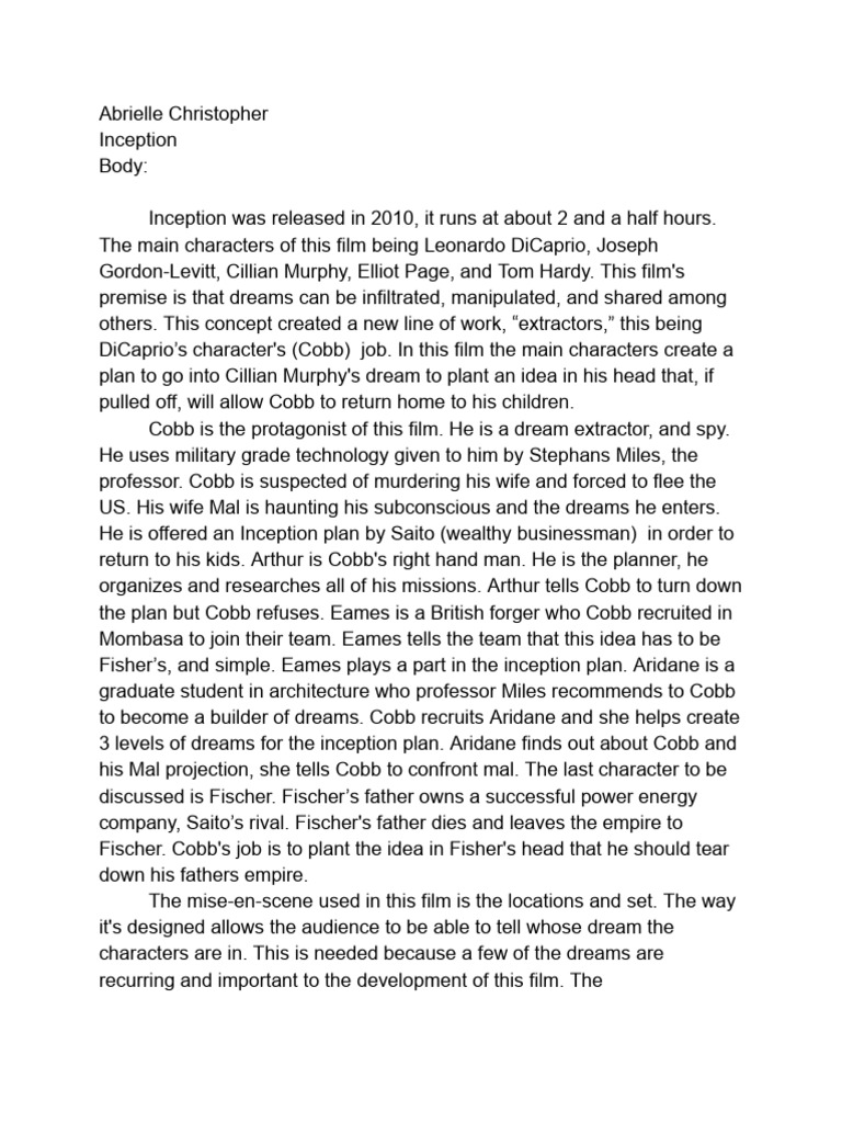 inception body | PDF