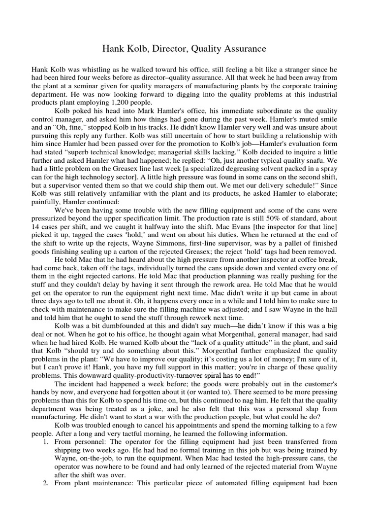 Hank Holb Case | PDF