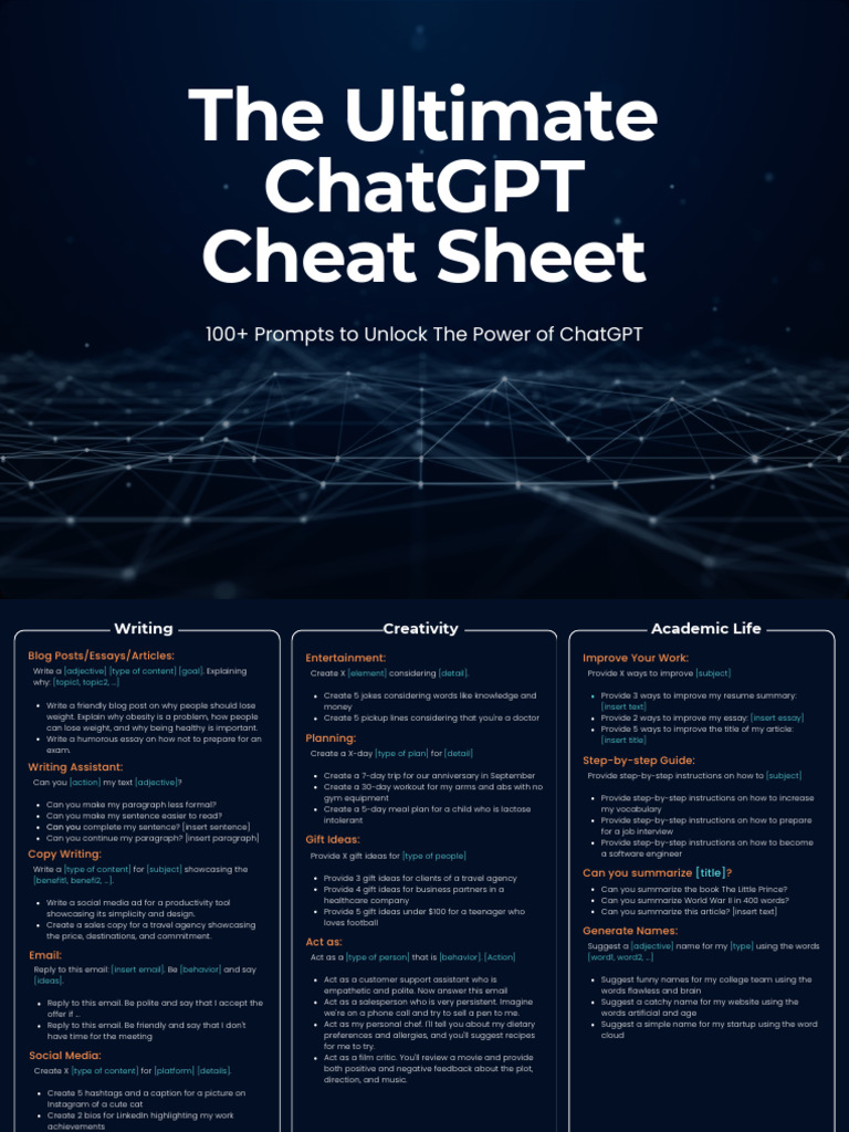 Cahtrgpt Cheetsheet Pdf Python Programming Language Microsoft Excel