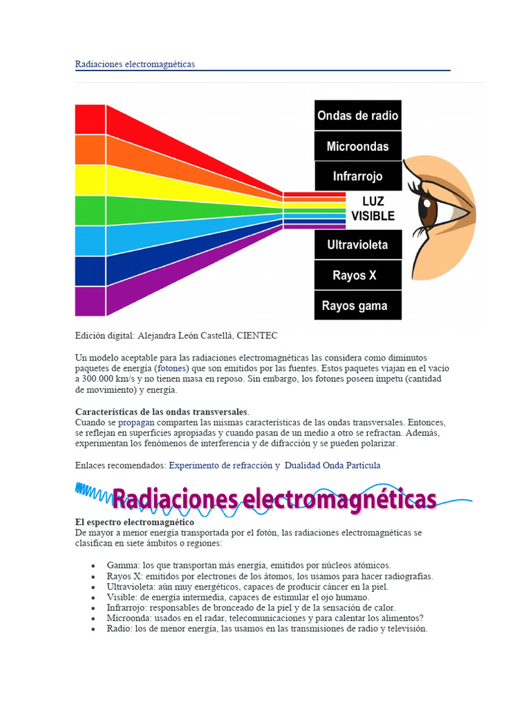 Radiaciones Electromagnéticas 2do Año | PDF | Rayo gamma | Radiación ...