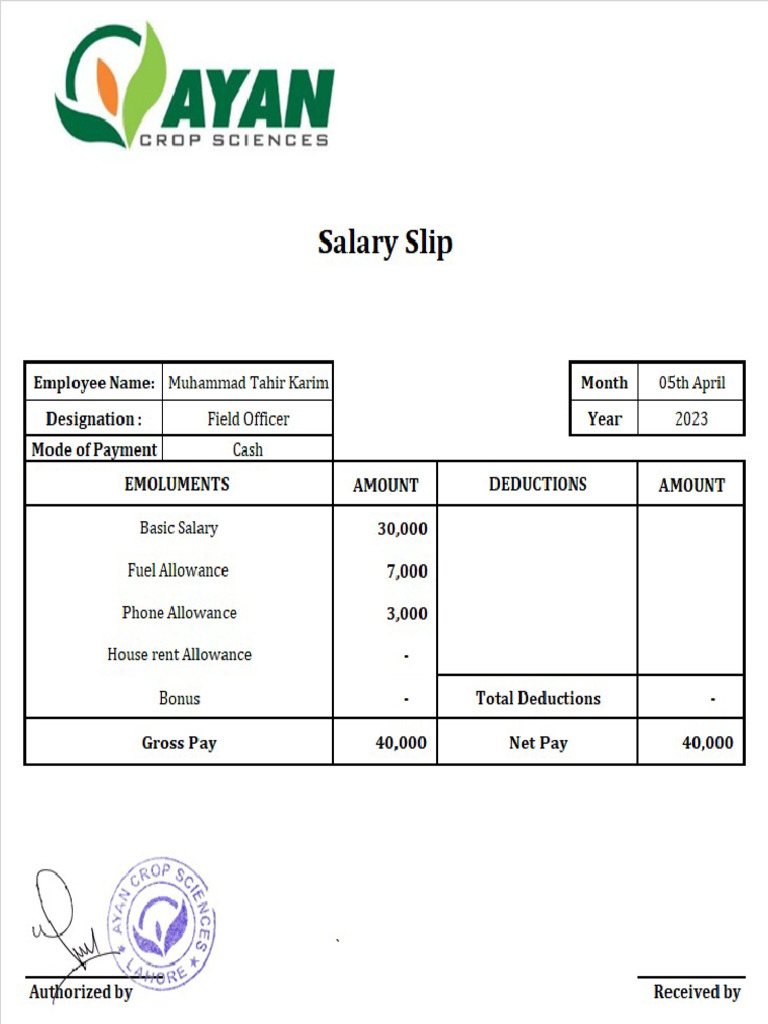 Salary Slips | PDF