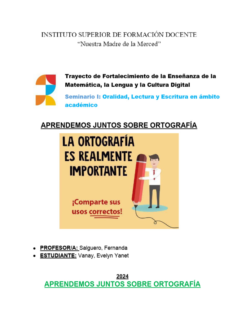 Aprendemos Juntos Sobre Ortografía | PDF | Escritura | Comunicación