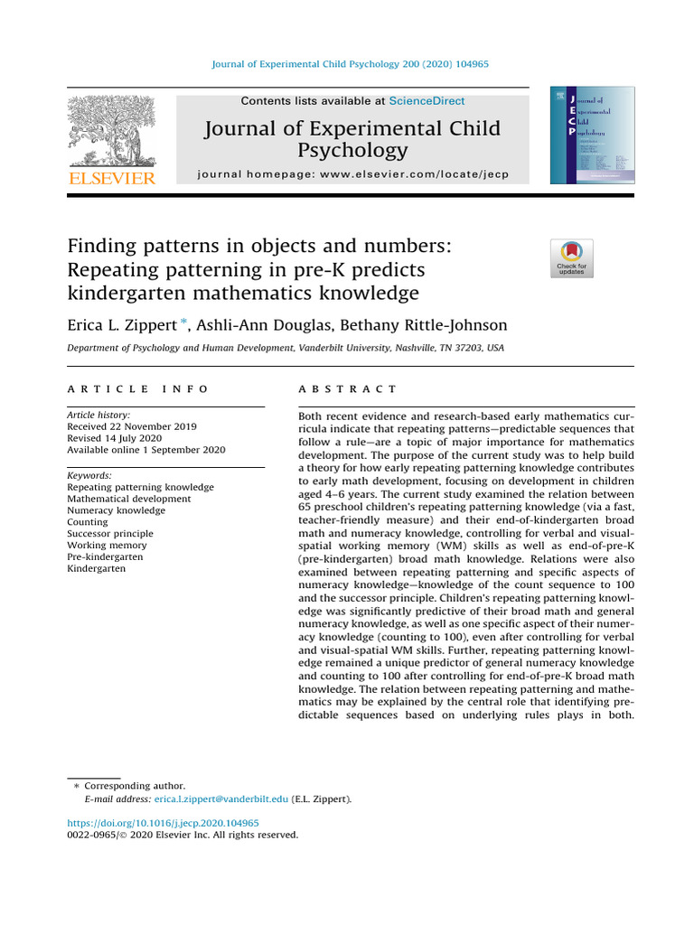 Finding patterns in objects and numbers | PDF | Mathematics | Effect Size