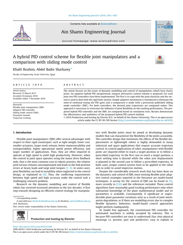 A hybrid PID control scheme for flexible joint manipulators and a comparison | PDF | Control ...