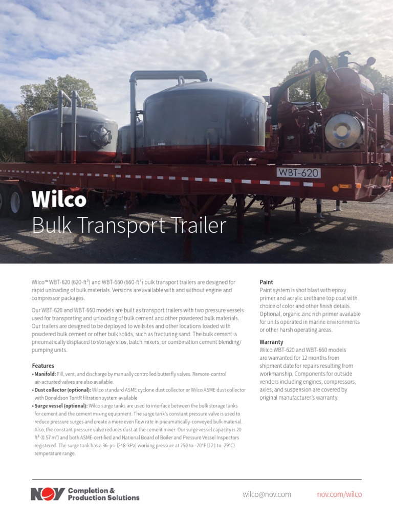 Wilco Bulk Transport Trailer Specification Sheet | Download Free PDF ...