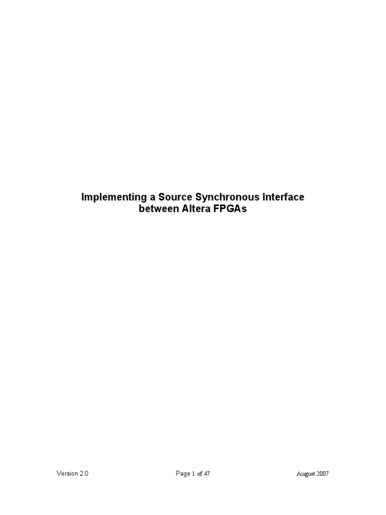 Implementing A Source Synchronous Interface V20 Pdf Field Programmable Gate Array Command 