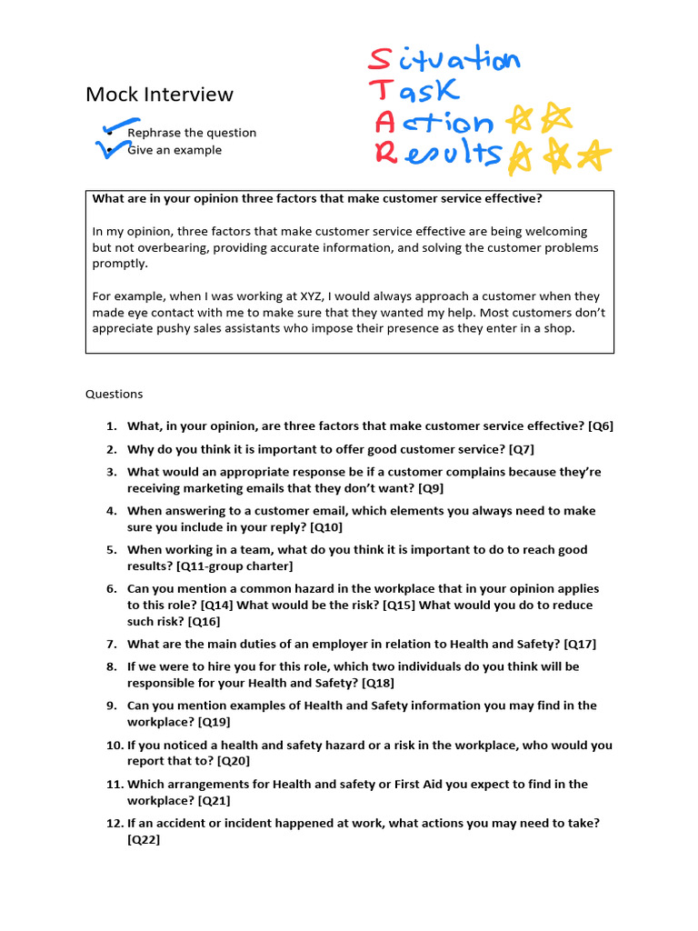Mock Interview Questions | PDF Mock Interview Questions | PDF