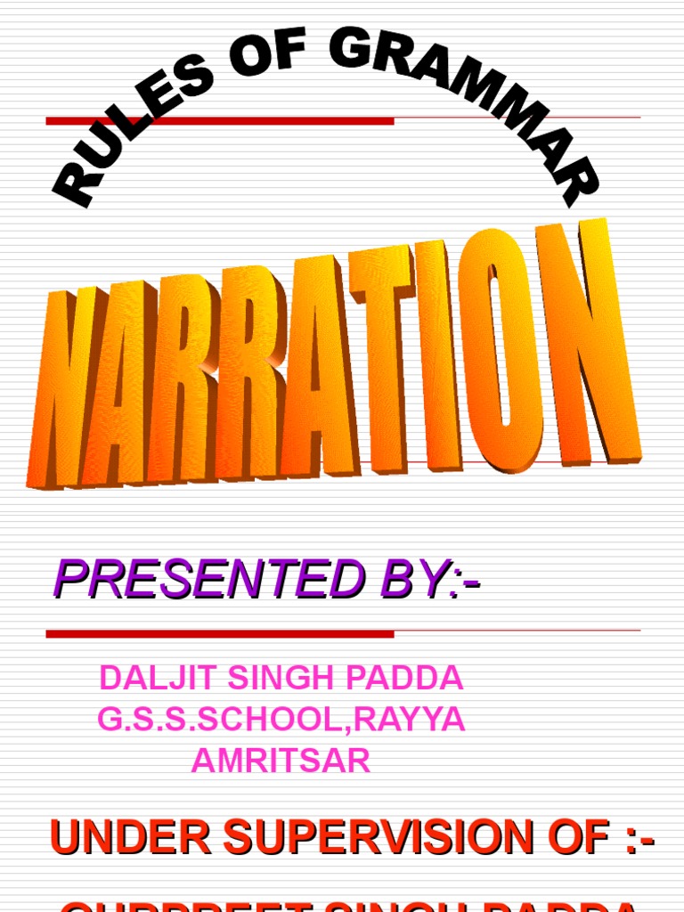 Rules of Narration in English Grammar | PDF | Verb | Semiotics