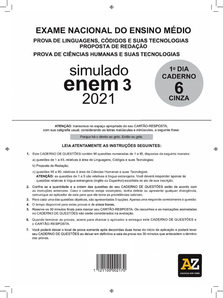 Simulado Enem | PDF | Rio De Janeiro