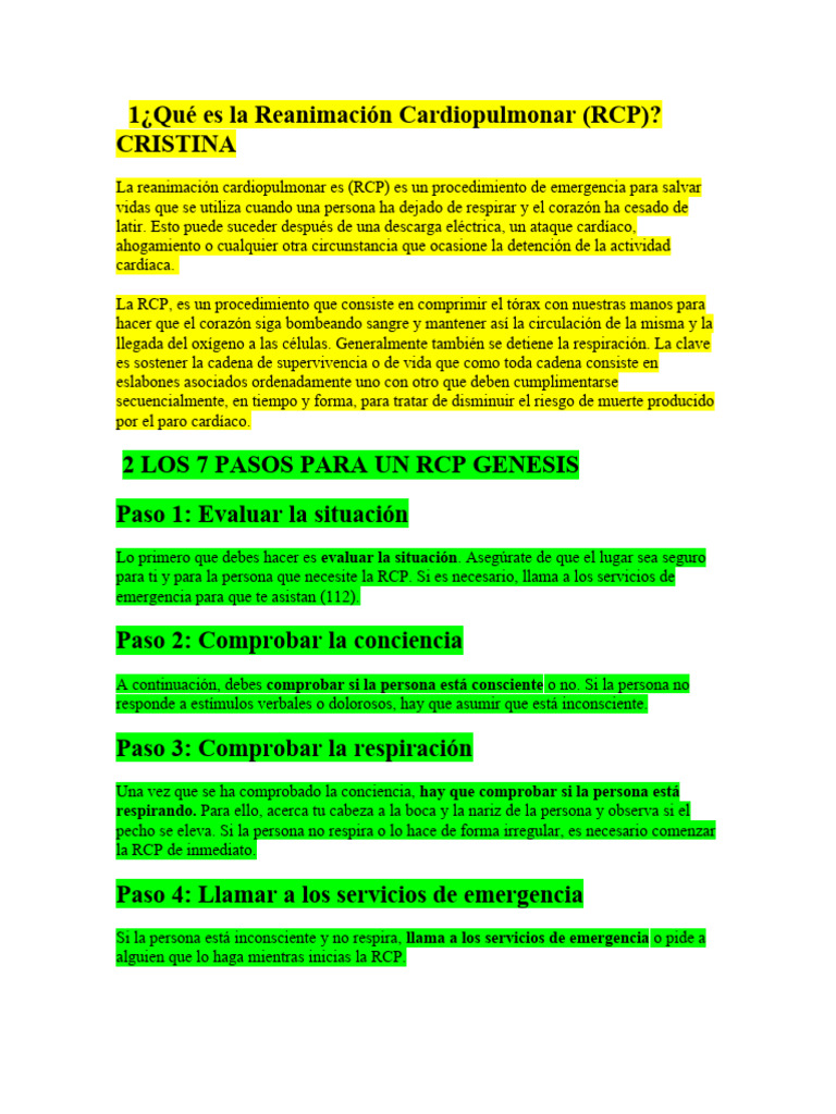 Exposicion RCP | PDF | Reanimación cardiopulmonar | Especialidades Medicas