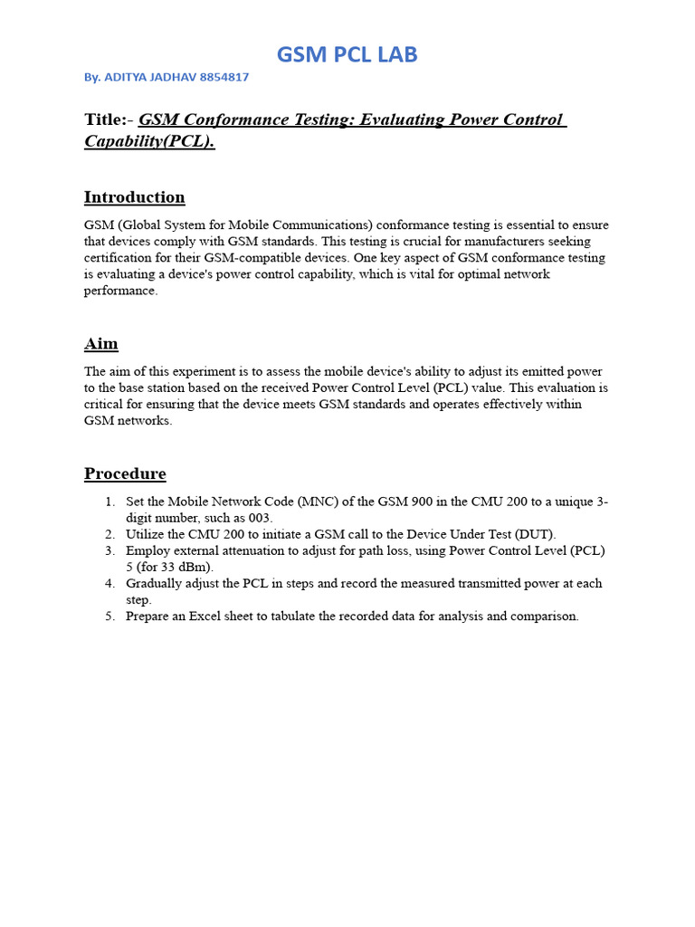 GSM PCL Lab | PDF | Gsm | Computing