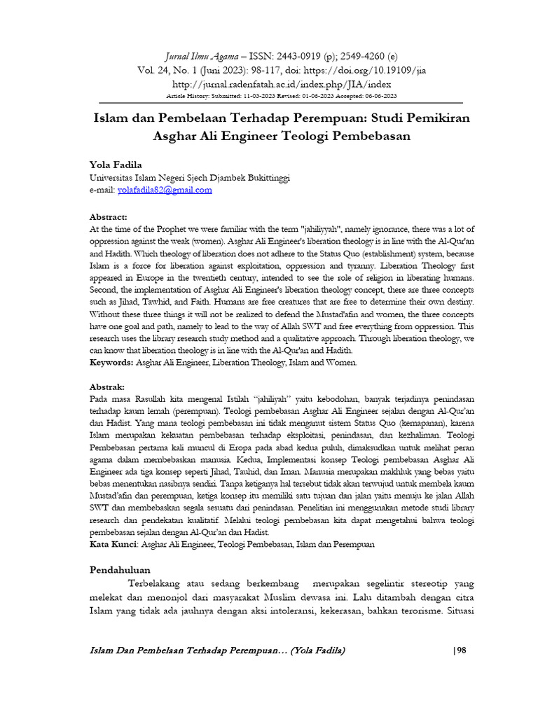 Asghar Ali Engineer's Liberation Theology | PDF | Abrahamic Religions ...