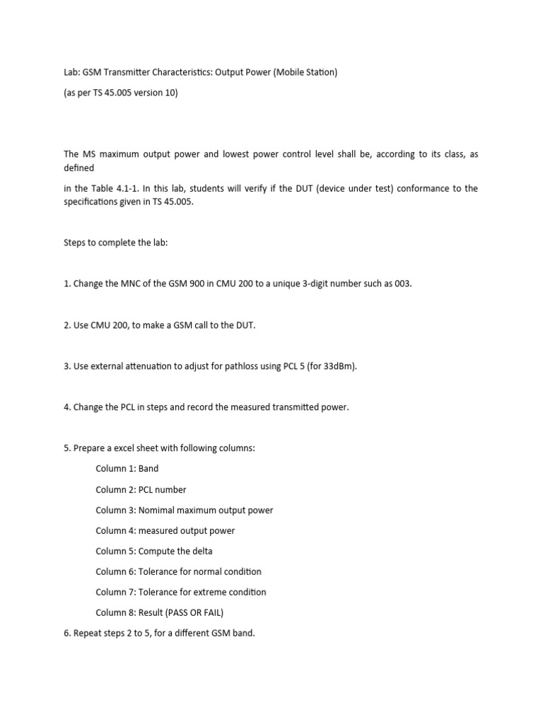 GSM Transmitter Lab for Students | PDF