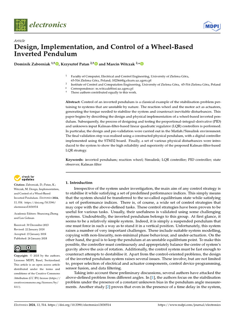 Inverted 2024 | PDF | Control Theory | Mechanics