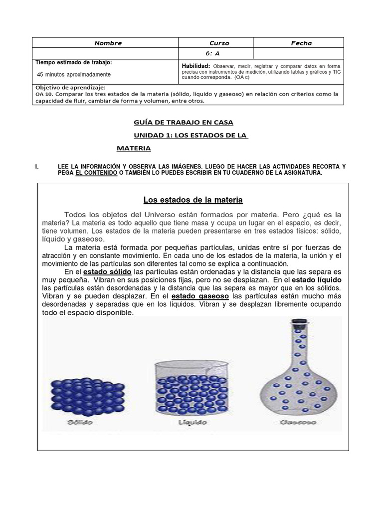 Estados de la Materia: Sólido, Líquido y Gaseoso | PDF | Importar | Gases